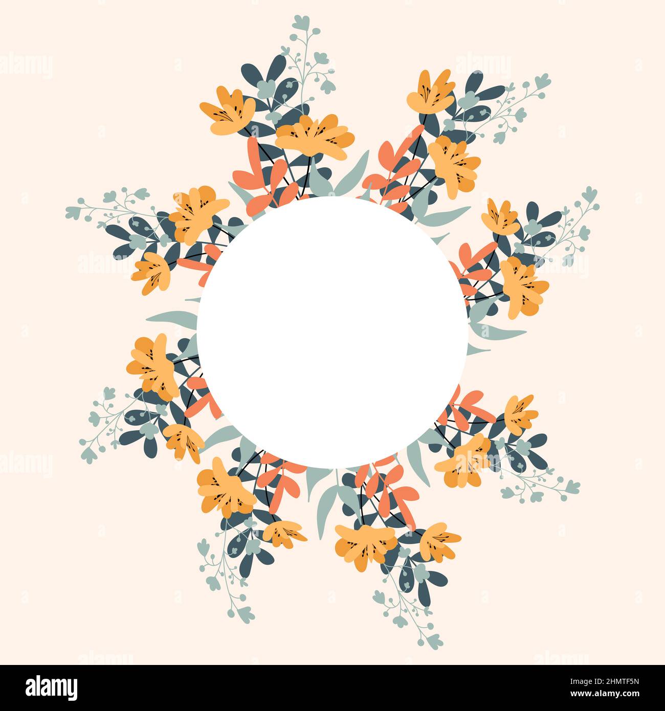 Illustration Flower circle frame for your text Stock Vector Image & Art ...