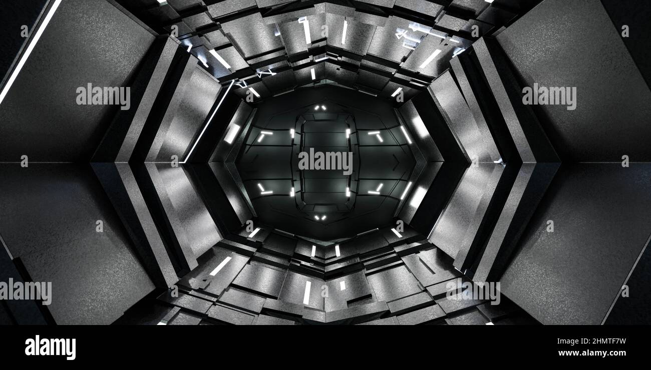 dark futuristic technology space station ship sci-fi modern industry ...