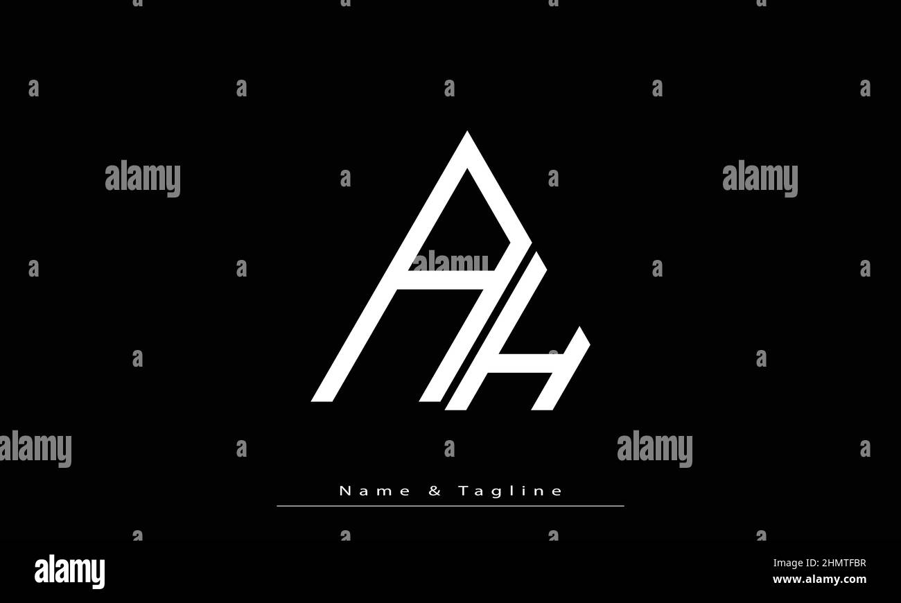 Logo and symbol design with alphabet ah and letters hi-res stock ...
