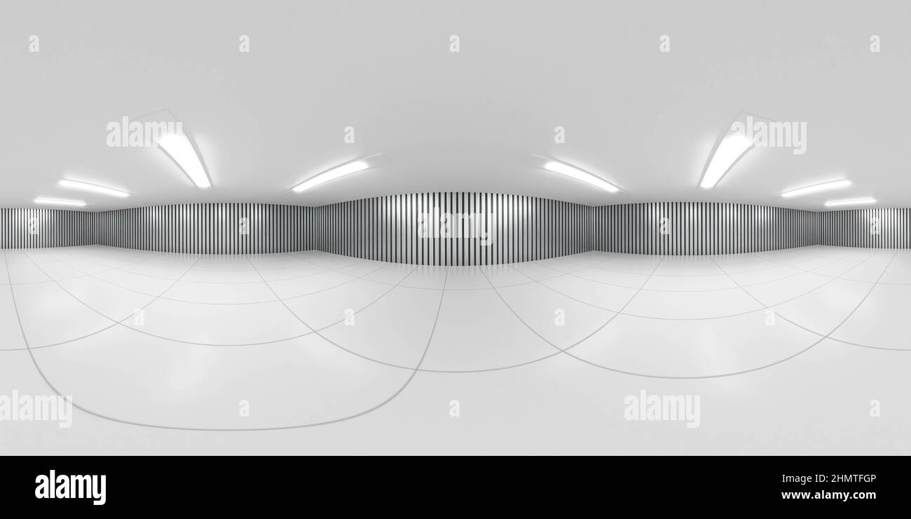 360 degree full panorama environment map of empty white hall 3d render ...