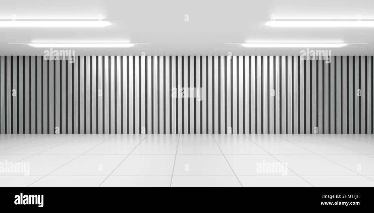 empty white production hall laboratory science lab technology 3d render ...