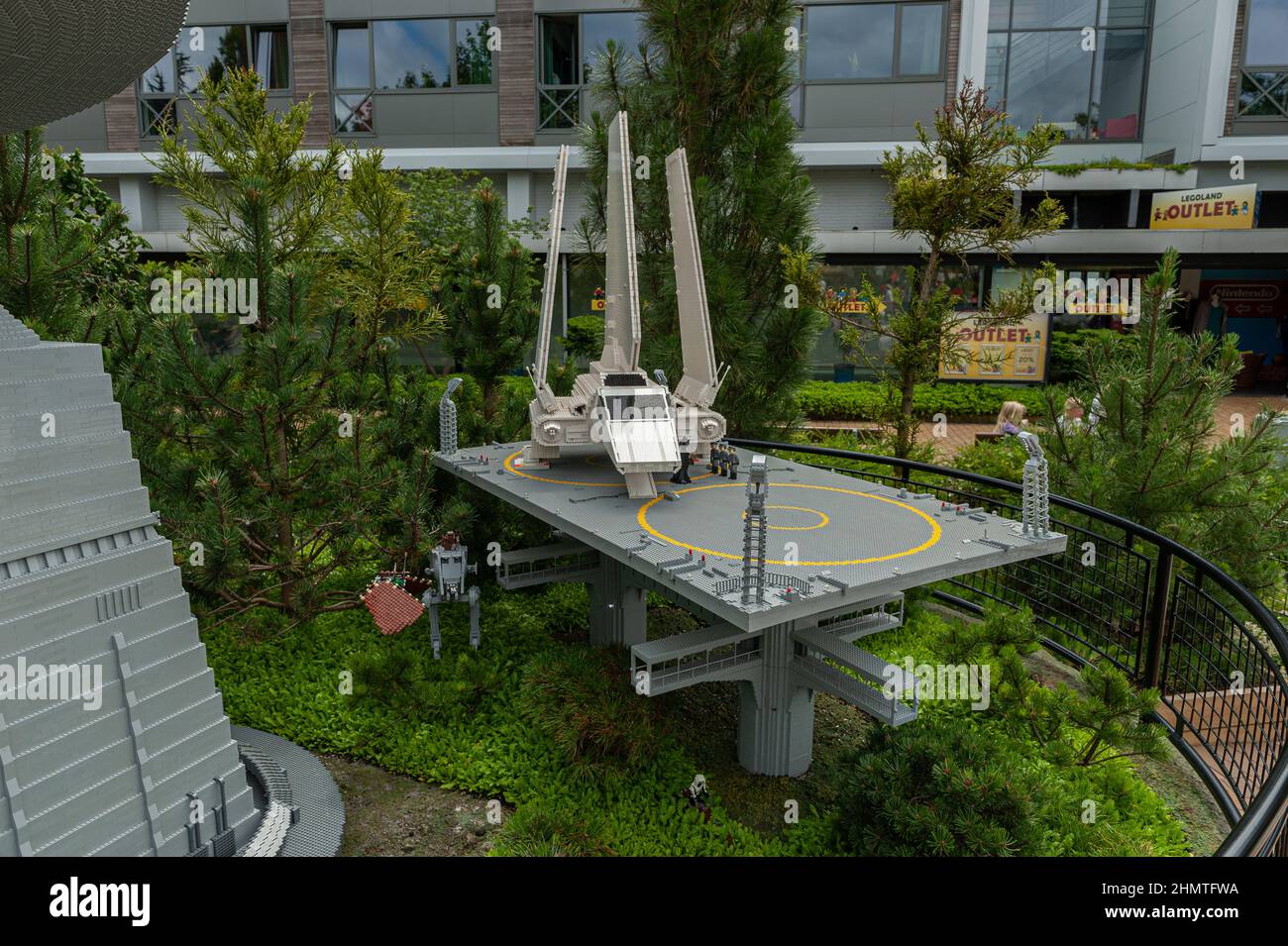 Billund, Denmark - June 26 2011: Lego Star Wars Imperial shuttle on a ...