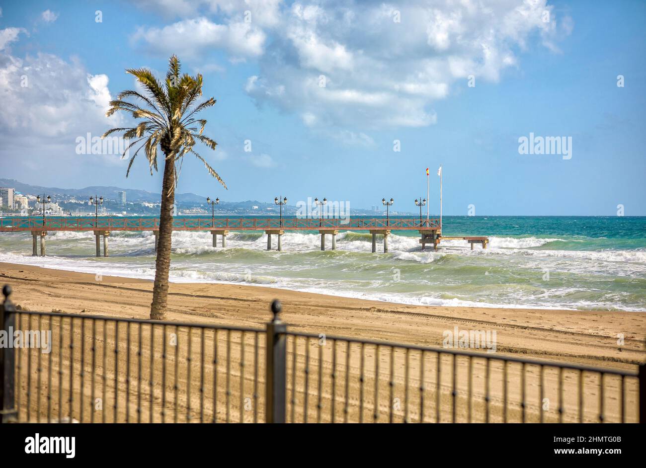 Marbella beach blue flag hi-res stock photography and images - Alamy