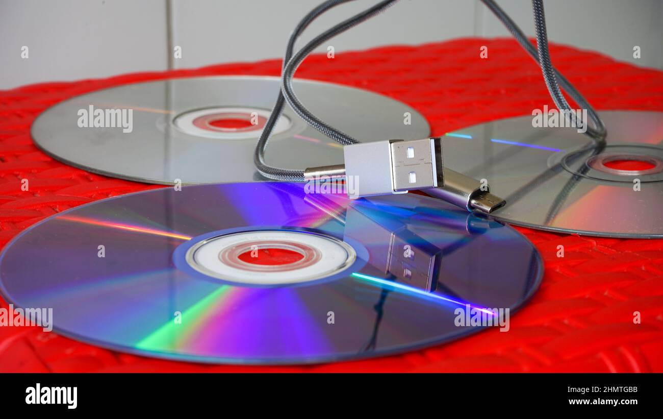 Power cord and USB on the table Stock Photo - Alamy