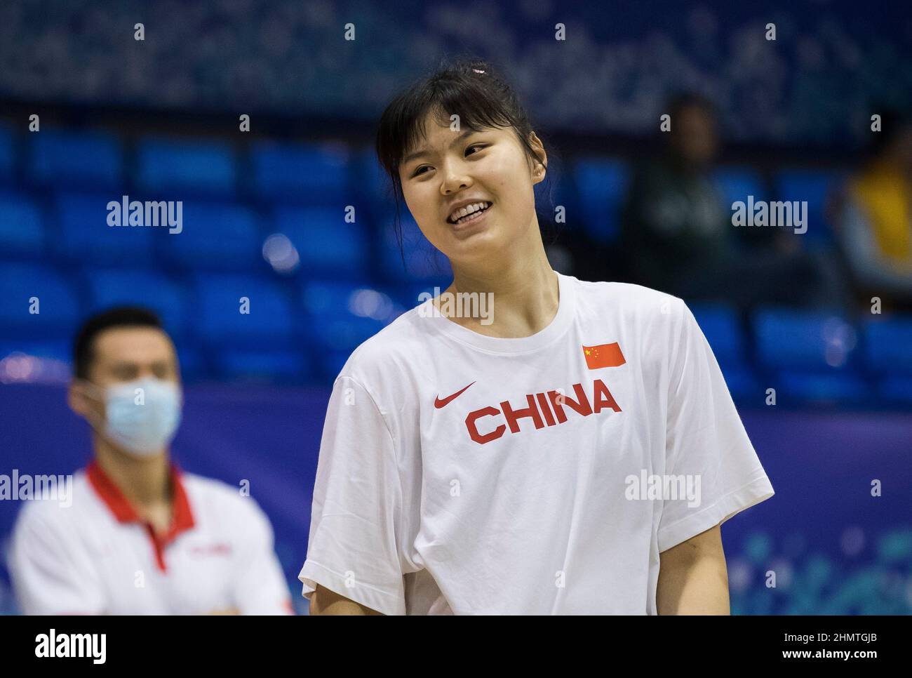 Belgrade, Serbia, 11th February 2022. Yueru Li of China warms up during ...
