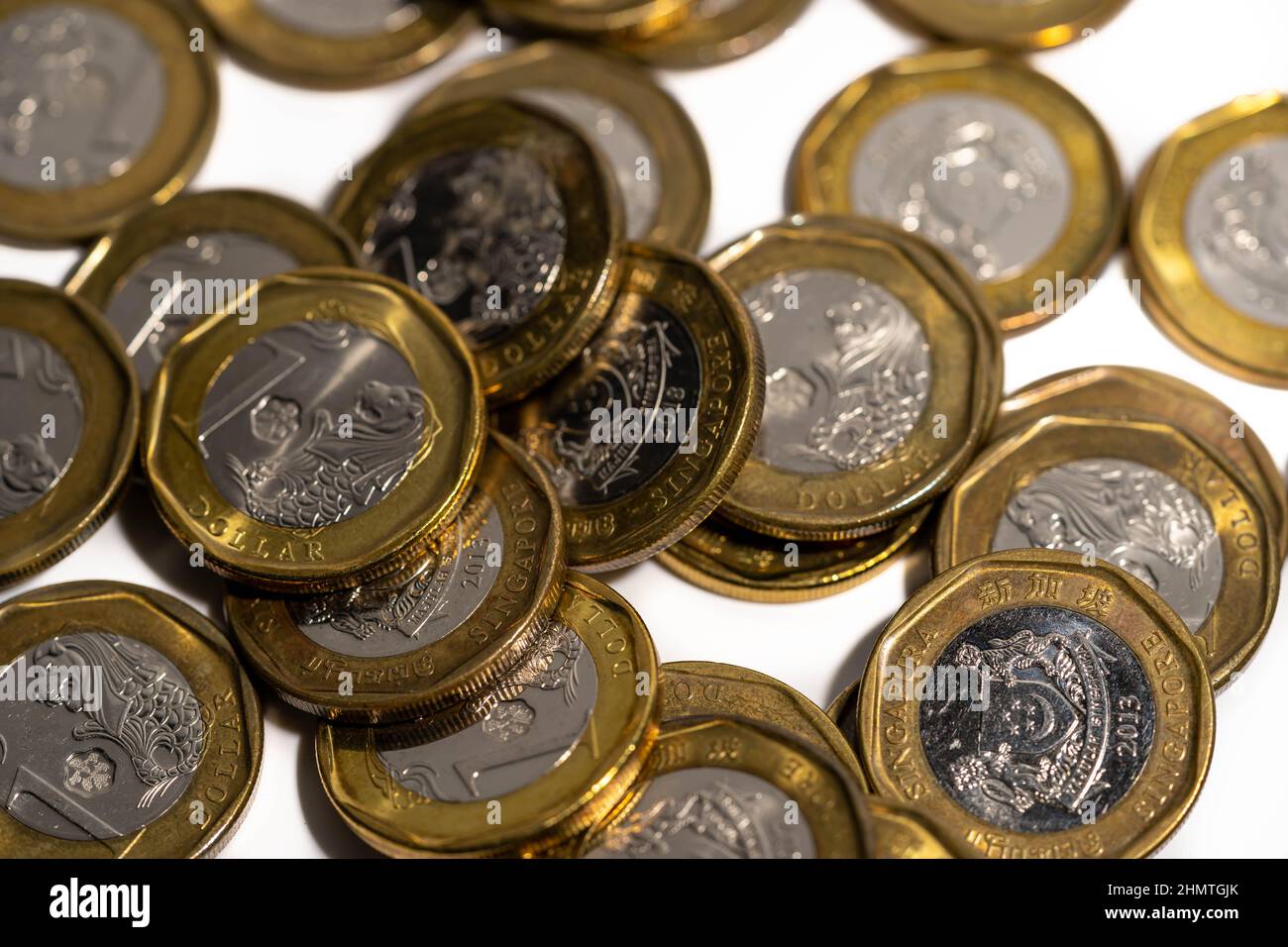 Singapore dollar coins. Singapore banking and financial system Stock ...