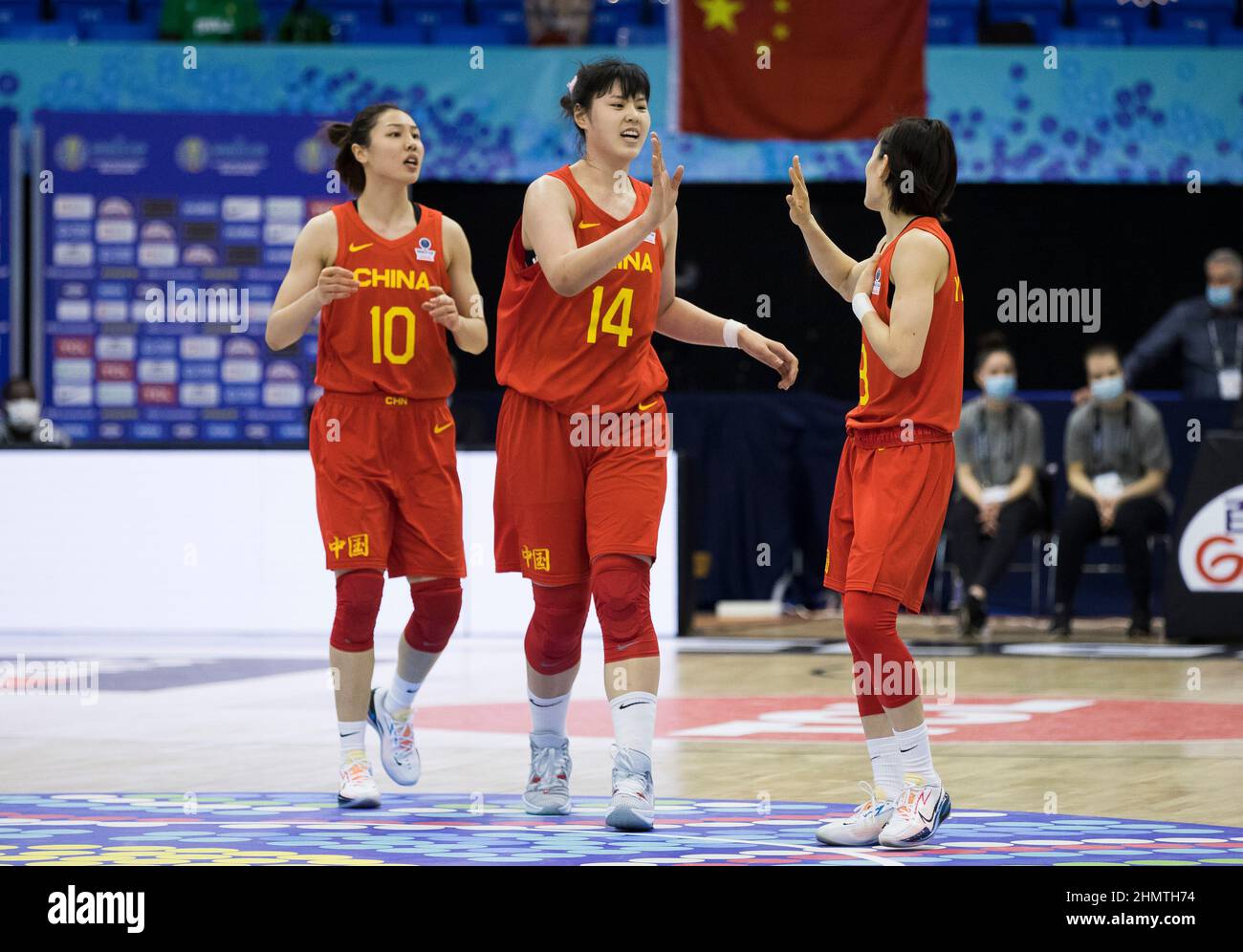 Belgrade, Serbia, 11th February 2022. Yueru Li of China, Ru Zhang of ...