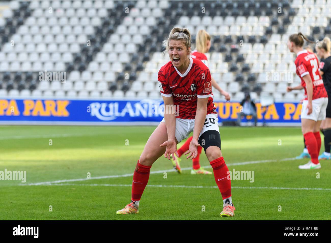 Freiburg, Germany, Feb 12th 2022 Jana Vojtekova (20 SC Freiburg) angry during the Flyeralarm ...