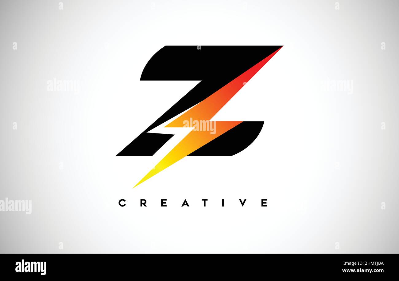 Lightning Bolt Through The Letter Z Thunder Logo Z: Over 517