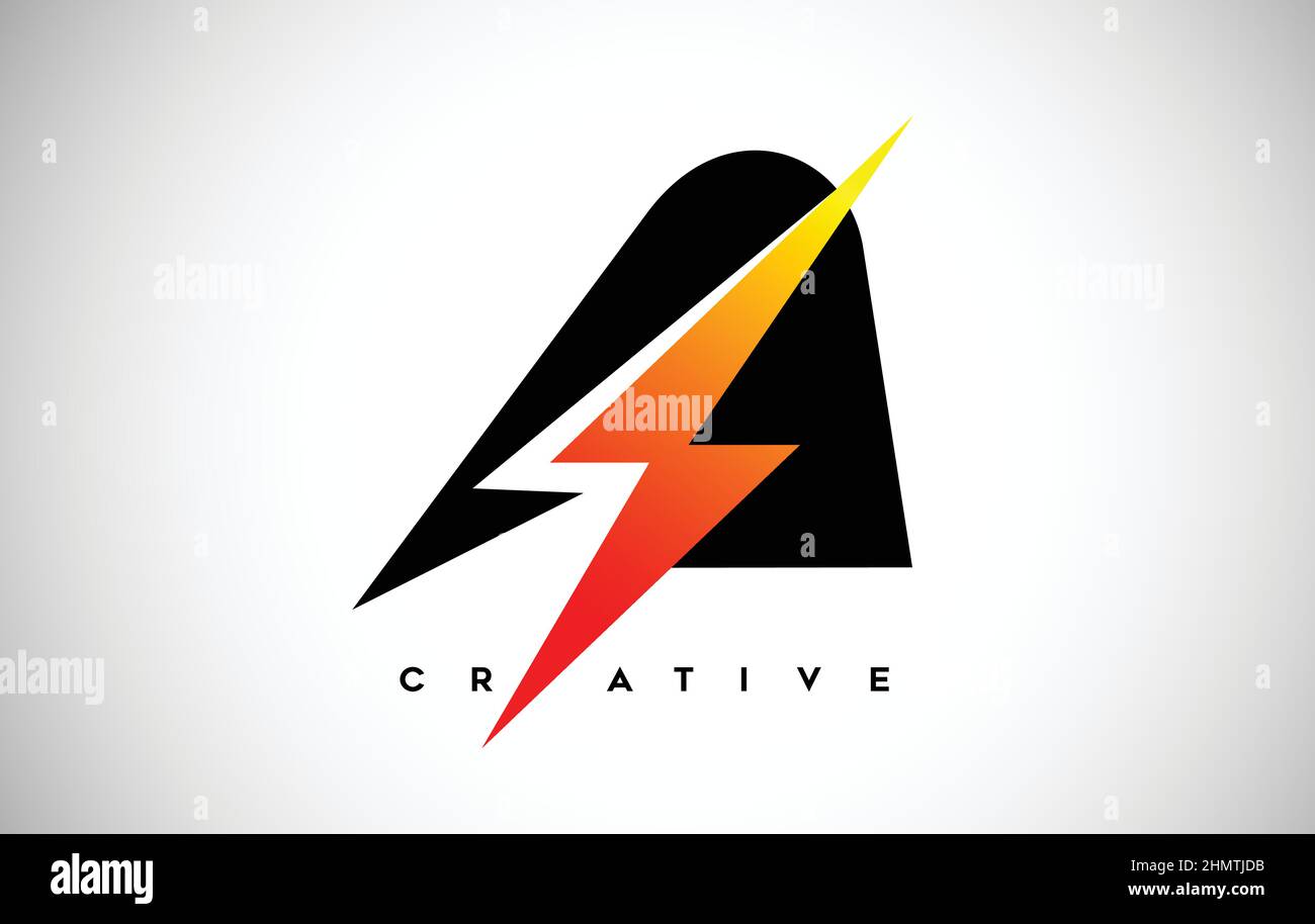 Thunder logo with letter a hi-res stock photography and images - Alamy