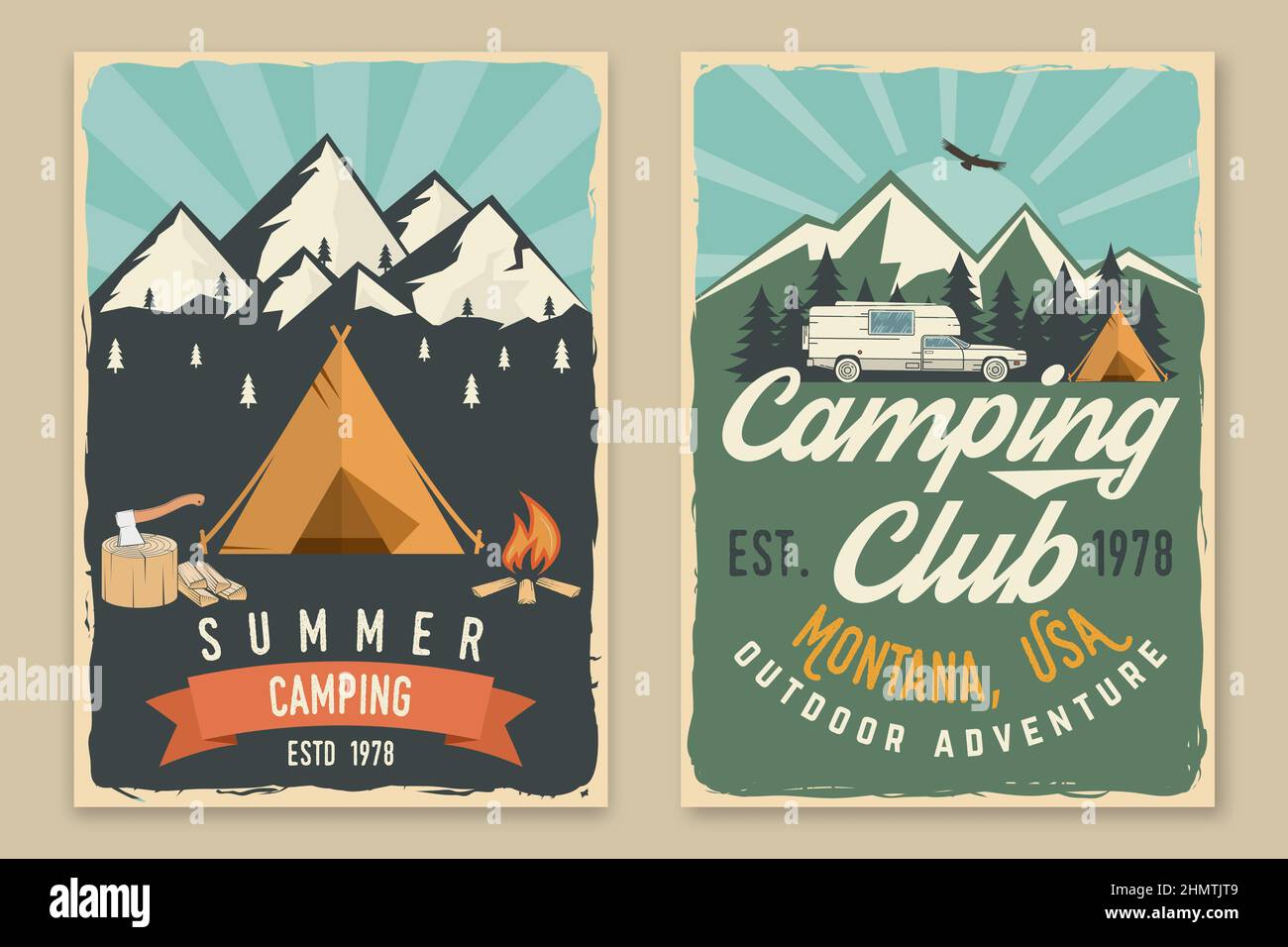Retro Camping Illustration
