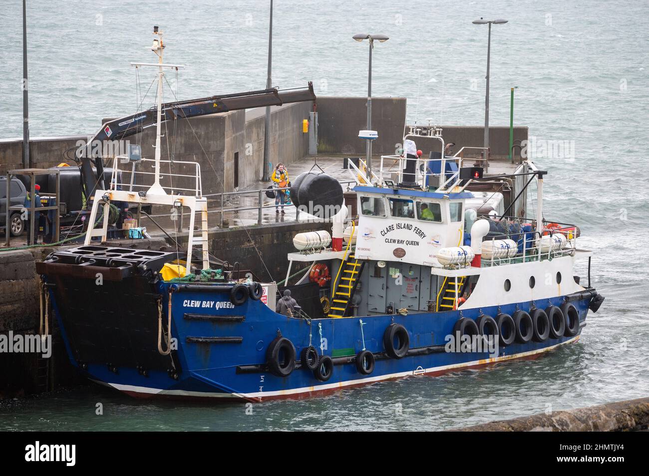 The Clew Bay Queen loading at Roonagh Pier in Mayo bringing cargo and ...