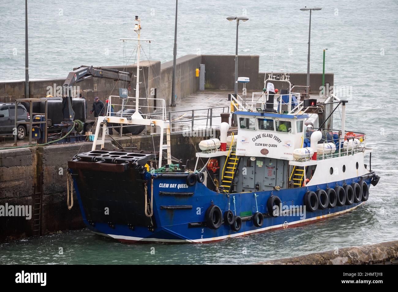 The Clew Bay Queen loading at Roonagh Pier in Mayo bringing cargo and ...