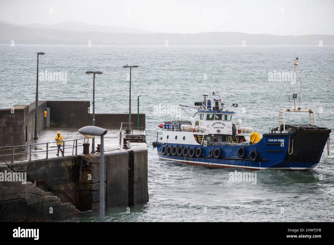 The Clew Bay Queen loading at Roonagh Pier in Mayo bringing cargo and ...