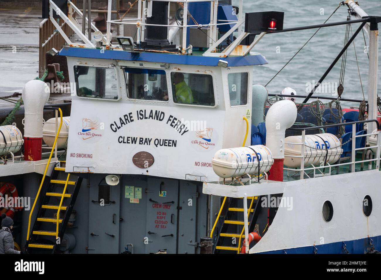 The Clew Bay Queen loading at Roonagh Pier in Mayo bringing cargo and ...
