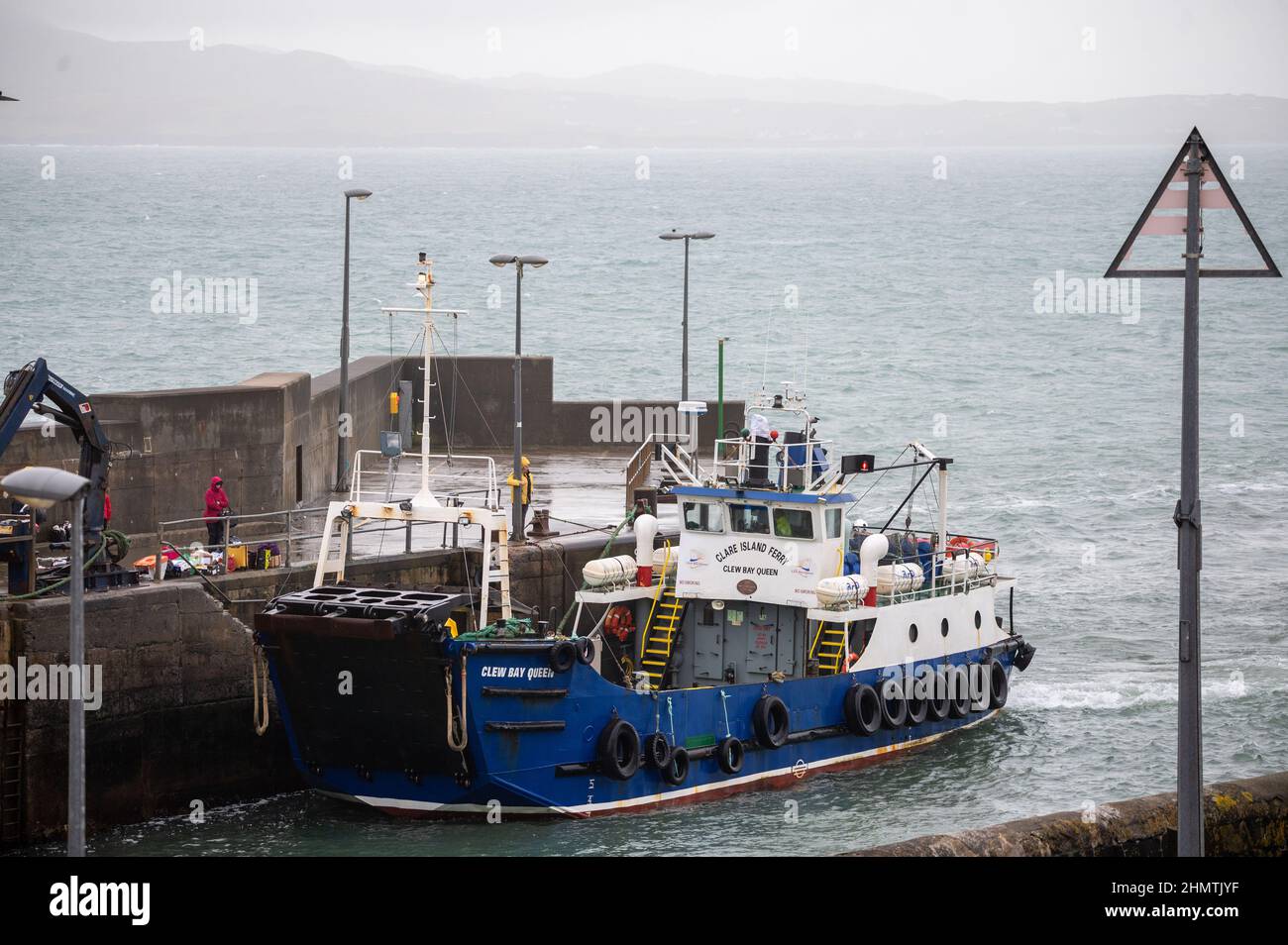 The Clew Bay Queen loading at Roonagh Pier in Mayo bringing cargo and ...