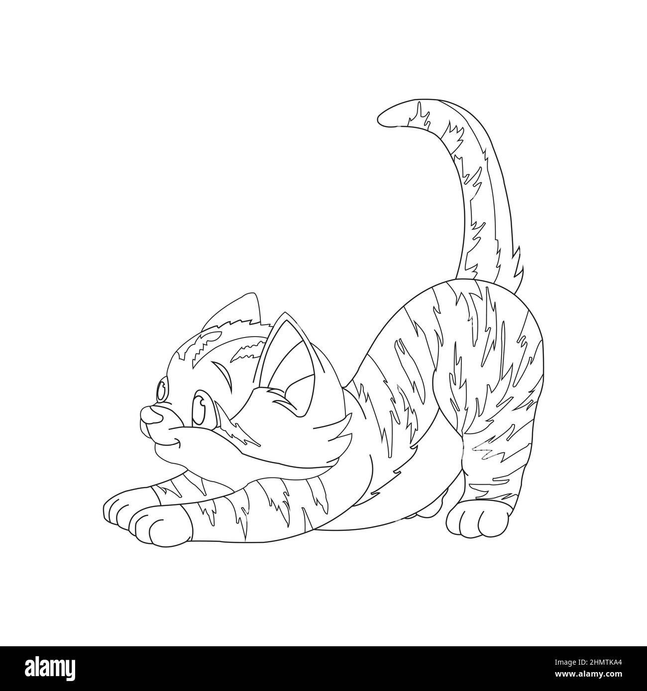 Coloring page outline of cute cat Animal Coloring page cartoon vector ...