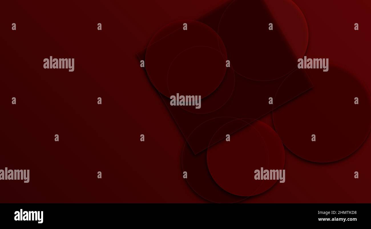 Illustration of abstract shapes of a rectangle and disks in red Stock ...