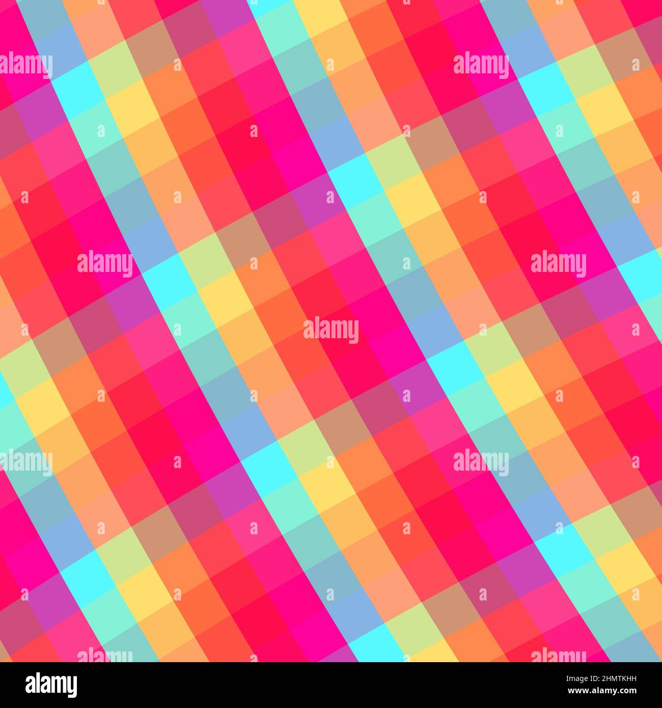 Illustration of square checks pattern in bright colors Stock Photo - Alamy