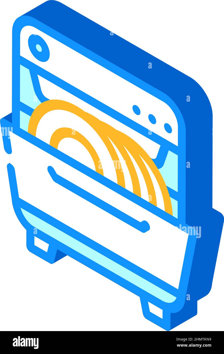 dishwasher for washing plates and glasses isometric icon vector ...