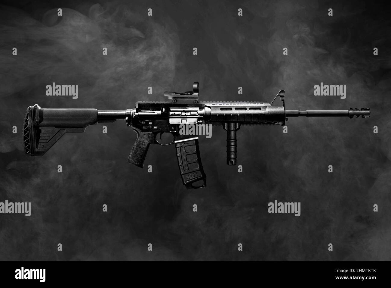 M416 gun, Automatic weapon isolated black , military army Stock Photo ...