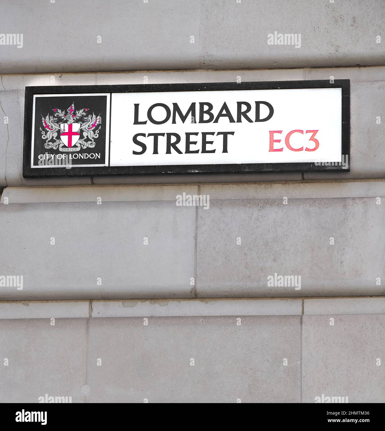 Street sign for Lombard Street, EC3, in the City of london, England ...