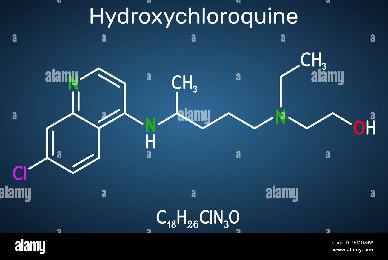 Hydroxychloroquine molecule. It is antimalarial medication used to ...