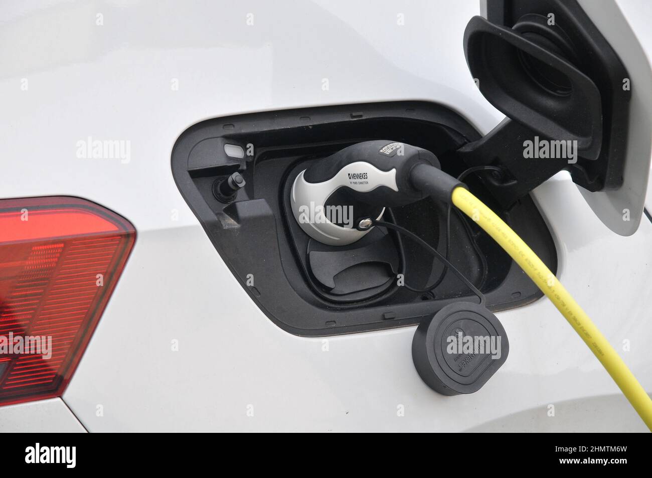 Copenhagen/Denmark./12. February 2022/.Electric cars charge at Clever ...