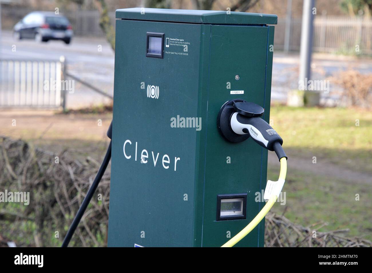 Copenhagen/Denmark./12. February 2022/.Electric cars charge at Clever ...