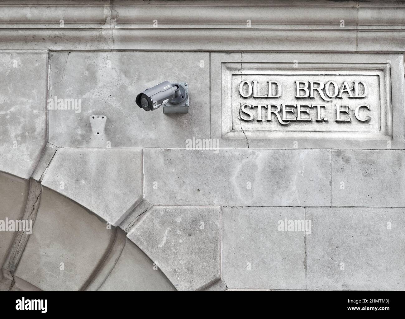 Street sign for Old Broad Street, EC2, in the City of london, England ...