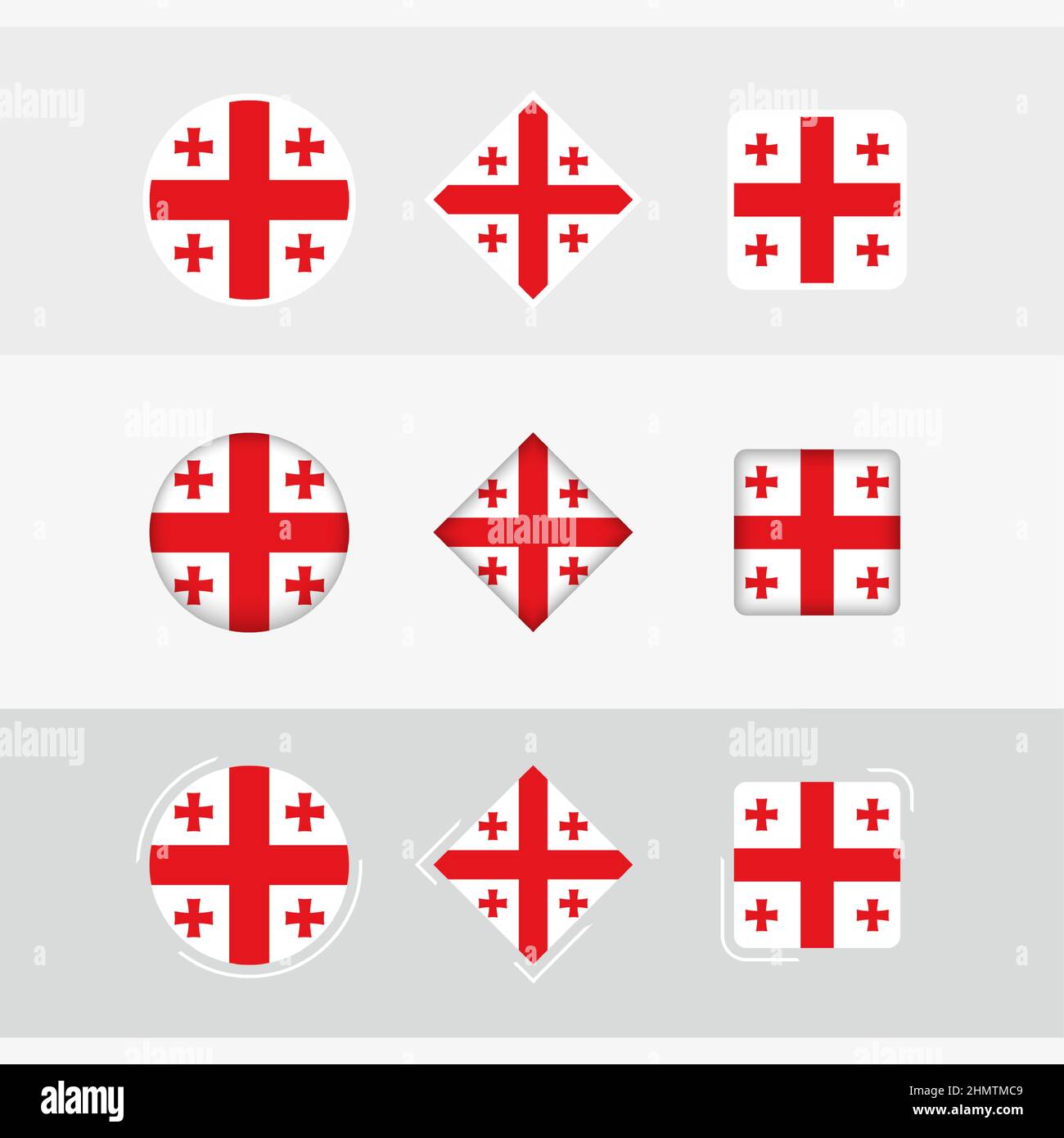 Georgia flag icons set, vector flag of Georgia. Three versions of icon ...