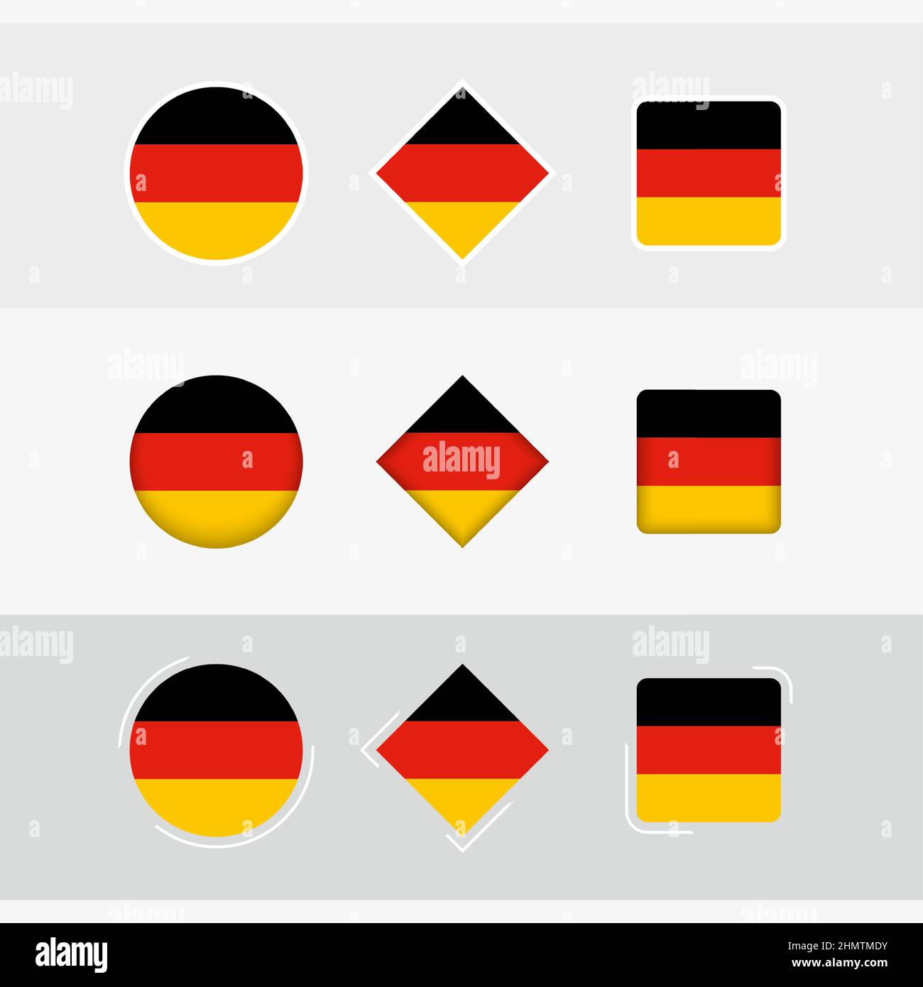 Germany flag icons set, vector flag of Germany. Three versions of icon ...
