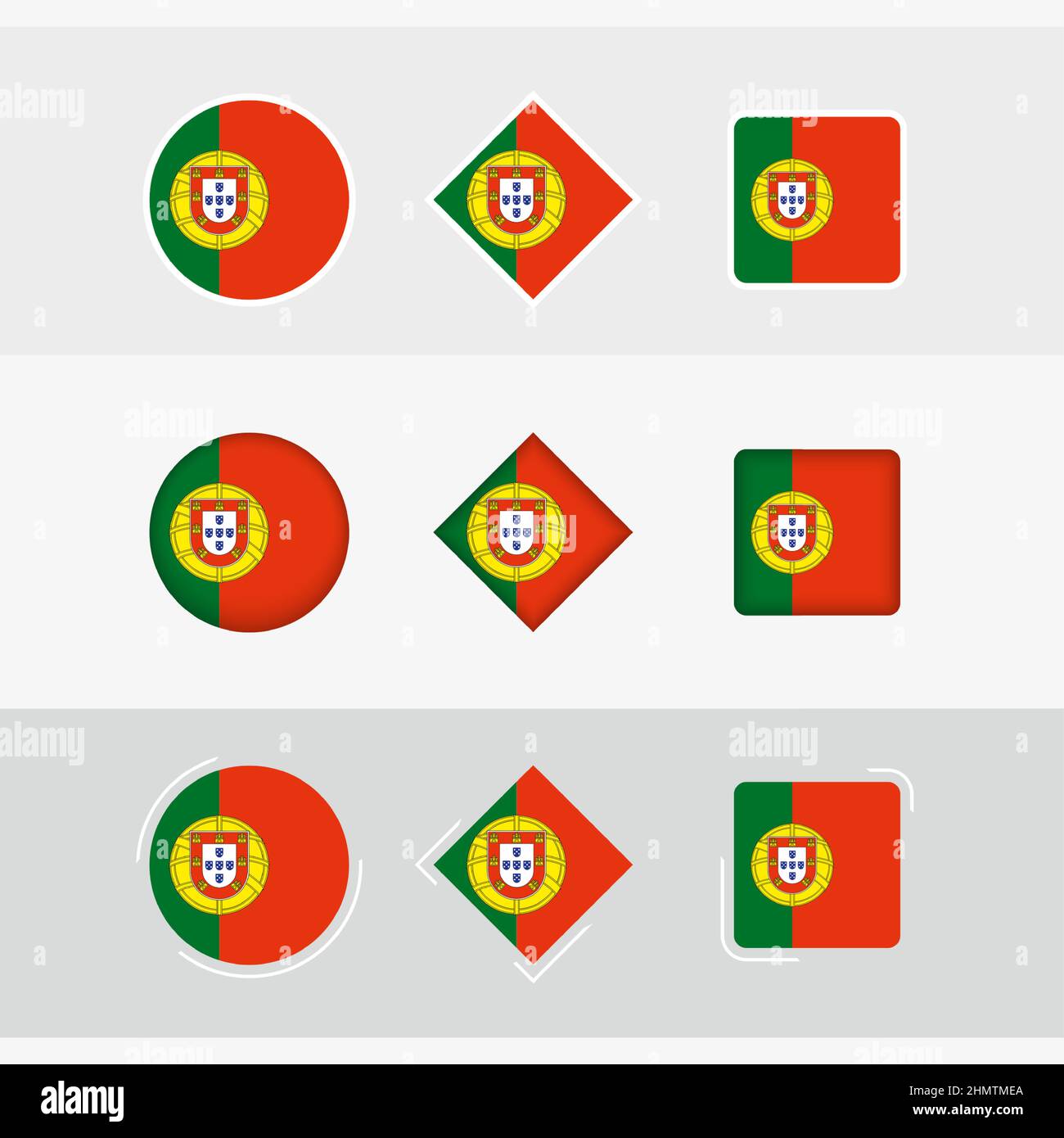 Portugal flag icons set, vector flag of Portugal. Three versions of ...