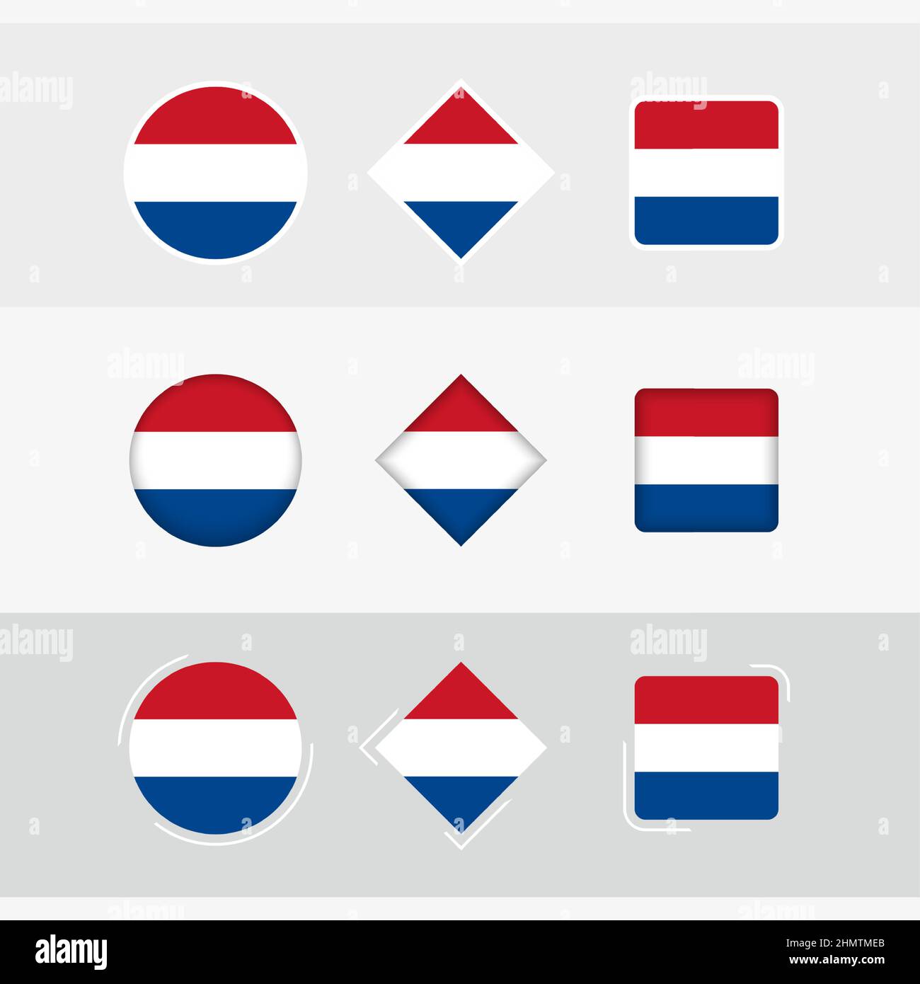 Netherlands flag icons set, vector flag of Netherlands. Three versions ...