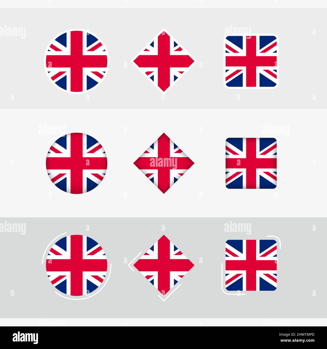 United Kingdom flag icons set, vector flag of United Kingdom. Three ...