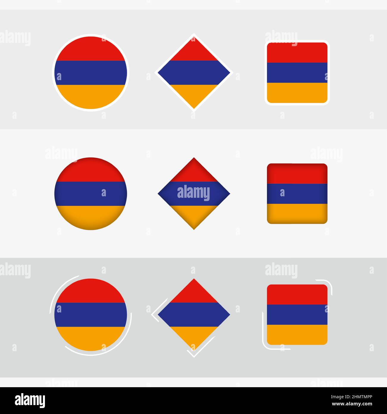 Armenia flag icons set, vector flag of Armenia. Three versions of icon ...