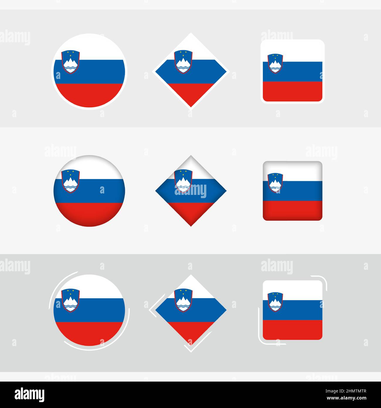 Slovenia flag icons set, vector flag of Slovenia. Three versions of ...