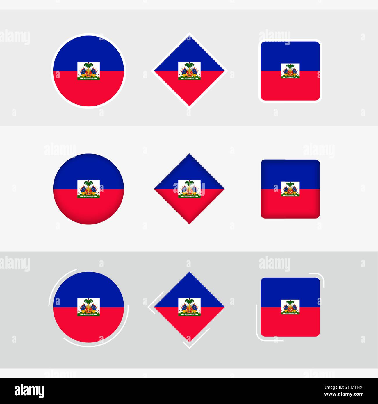 Haiti flag icons set, vector flag of Haiti. Three versions of icon ...