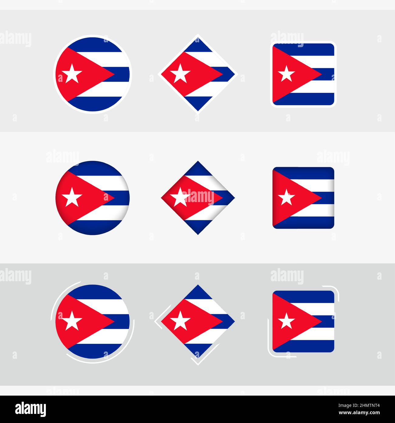 Cuba flag icons set, vector flag of Cuba. Three versions of icon Stock ...