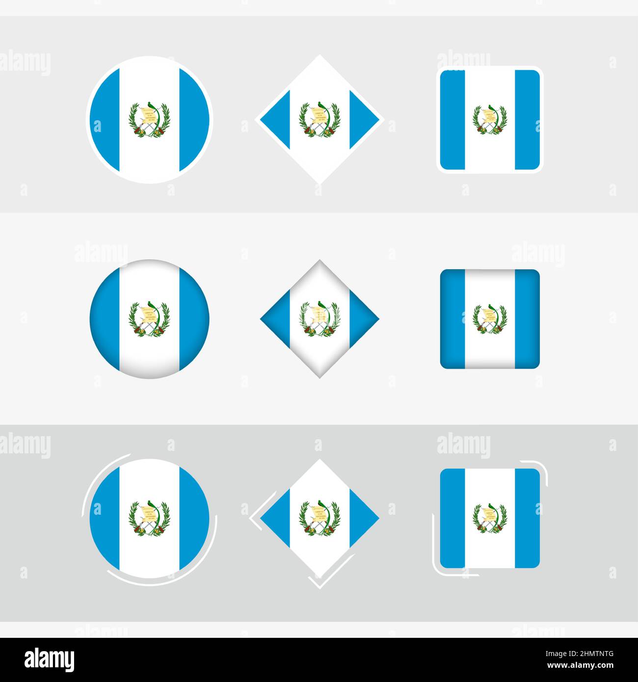 Guatemala flag icons set, vector flag of Guatemala. Three versions of ...