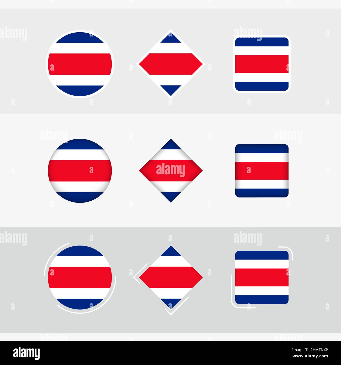 Costa Rica flag icons set, vector flag of Costa Rica. Three versions of ...