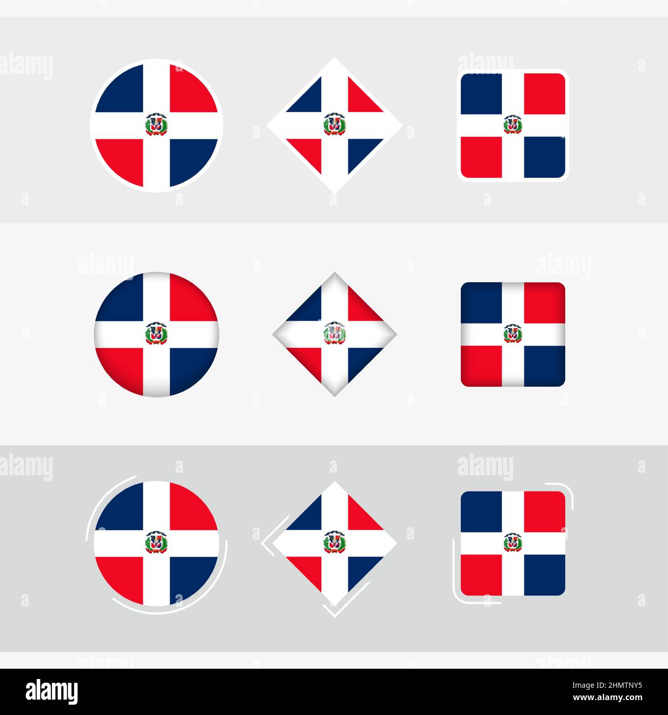 Dominican Republic flag icons set, vector flag of Dominican Republic ...