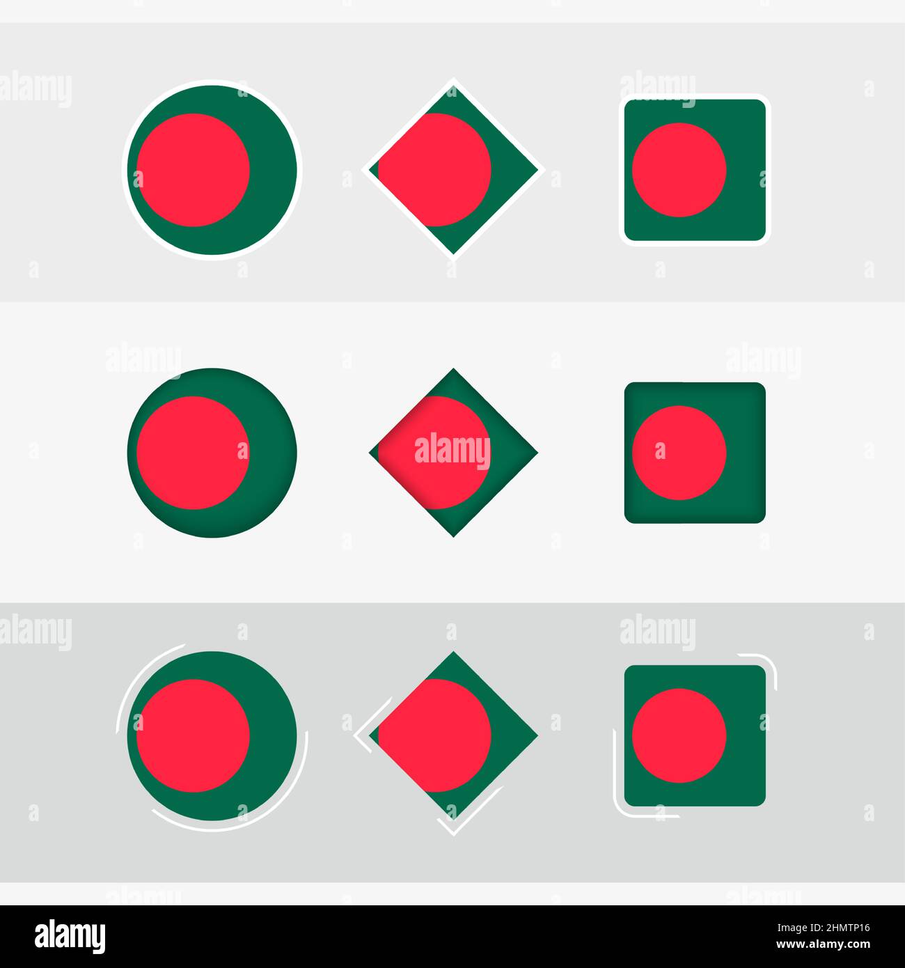 Bangladesh flag icons set, vector flag of Bangladesh. Three versions of ...