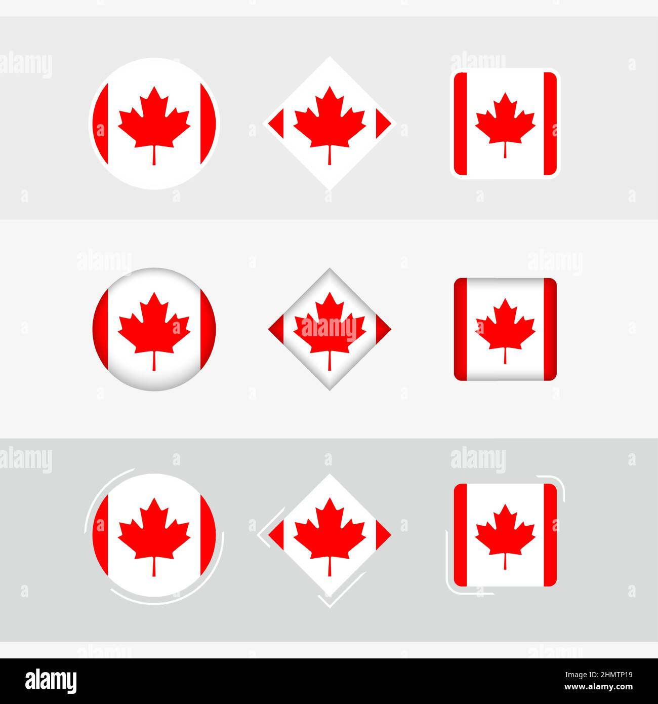 Canada flag icons set, vector flag of Canada. Three versions of icon ...