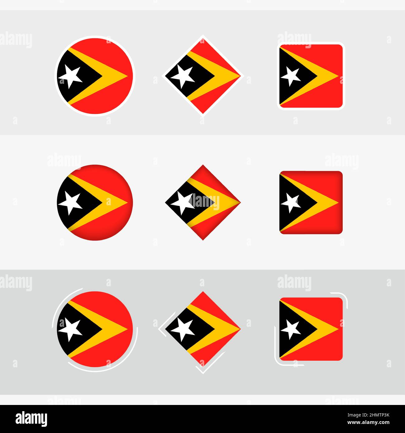 East Timor flag icons set, vector flag of East Timor. Three versions of ... East Timor flag icons set, vector flag of East Timor. Three versions of ...