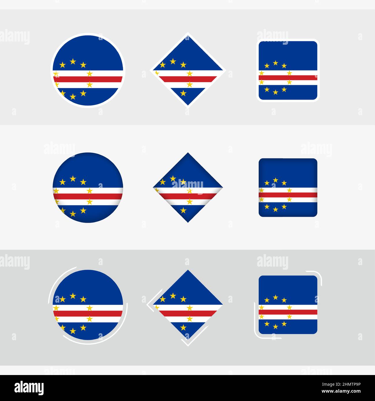 Cape Verde flag icons set, vector flag of Cape Verde. Three versions of ...