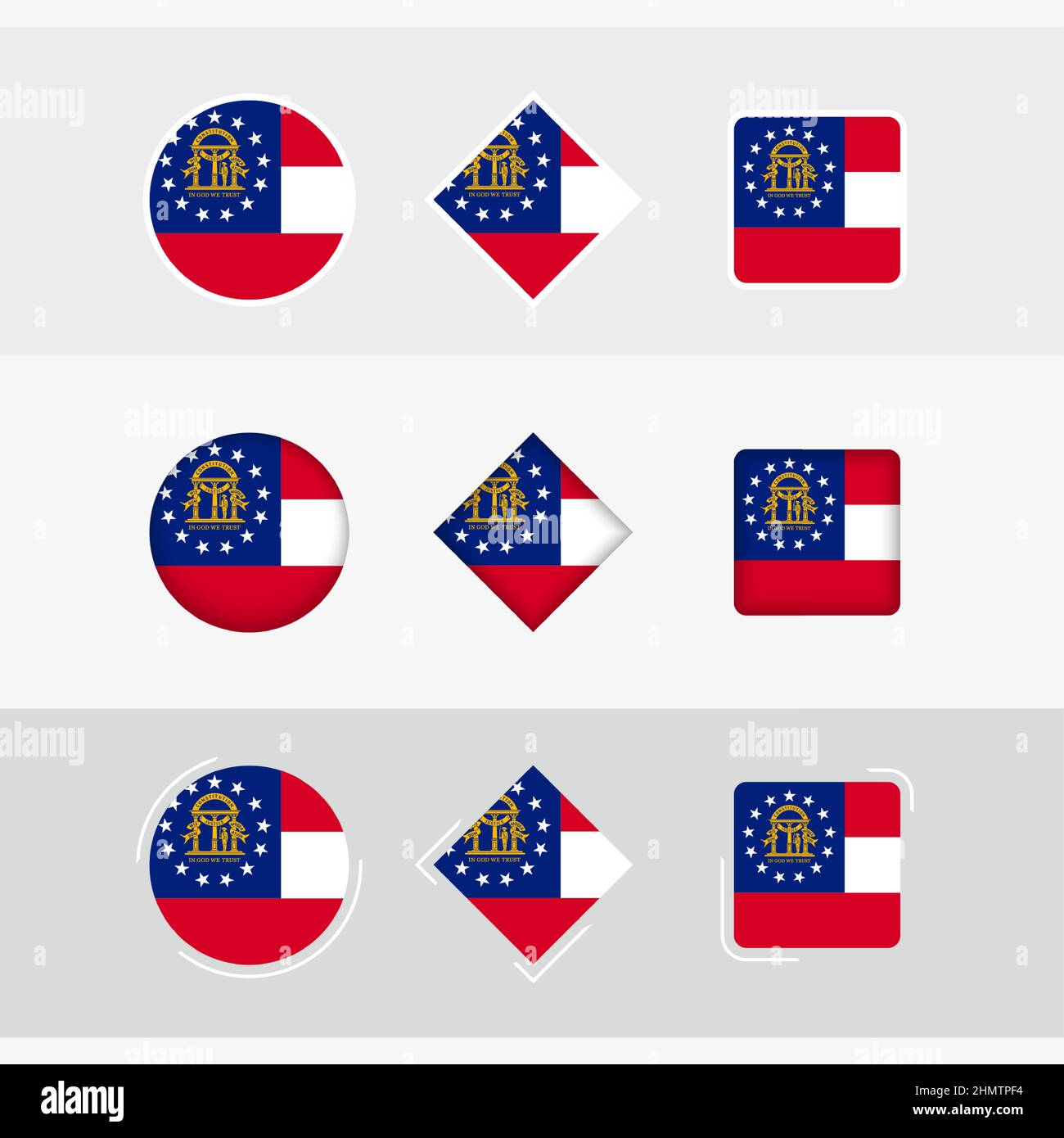 Georgia flag icons set, vector flag of Georgia. Three versions of icon ...