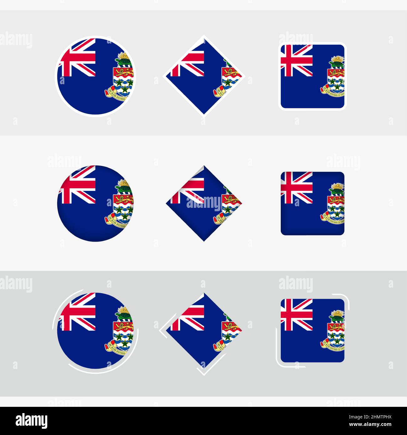 Cayman Islands flag icons set, vector flag of Cayman Islands. Three ...
