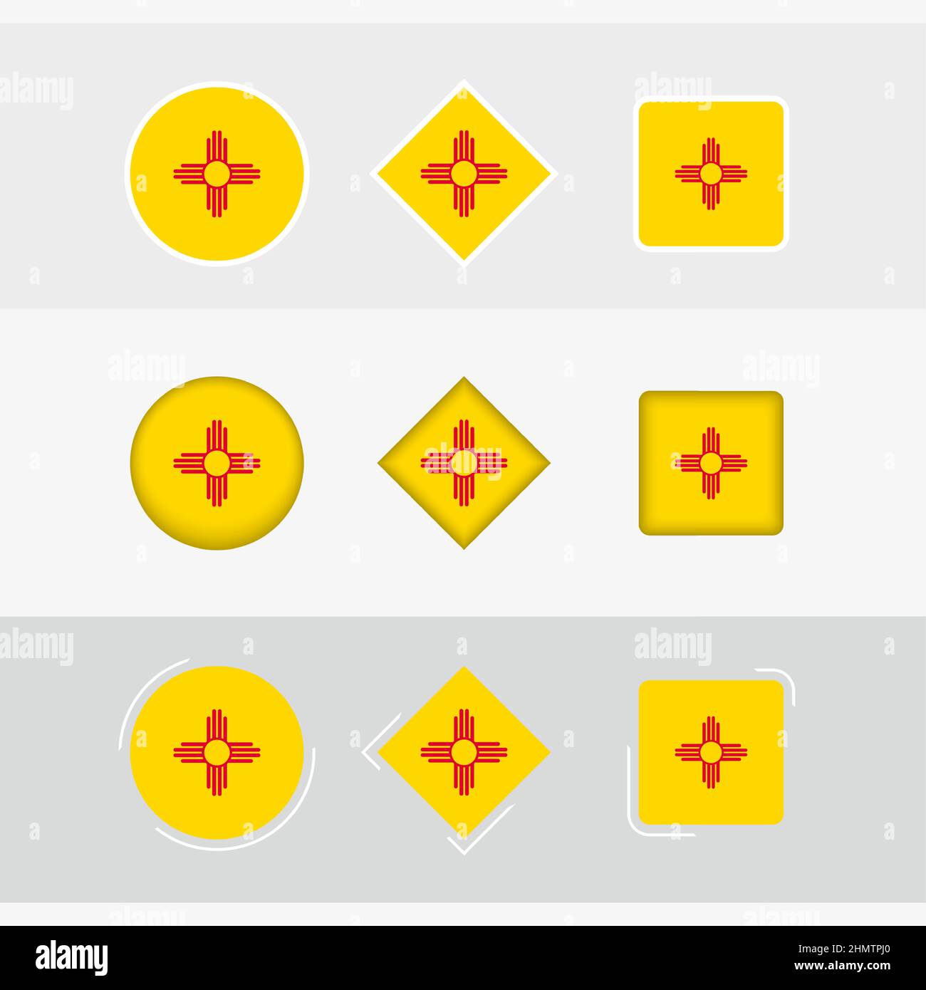 New Mexico flag icons set, vector flag of New Mexico. Three versions of ...