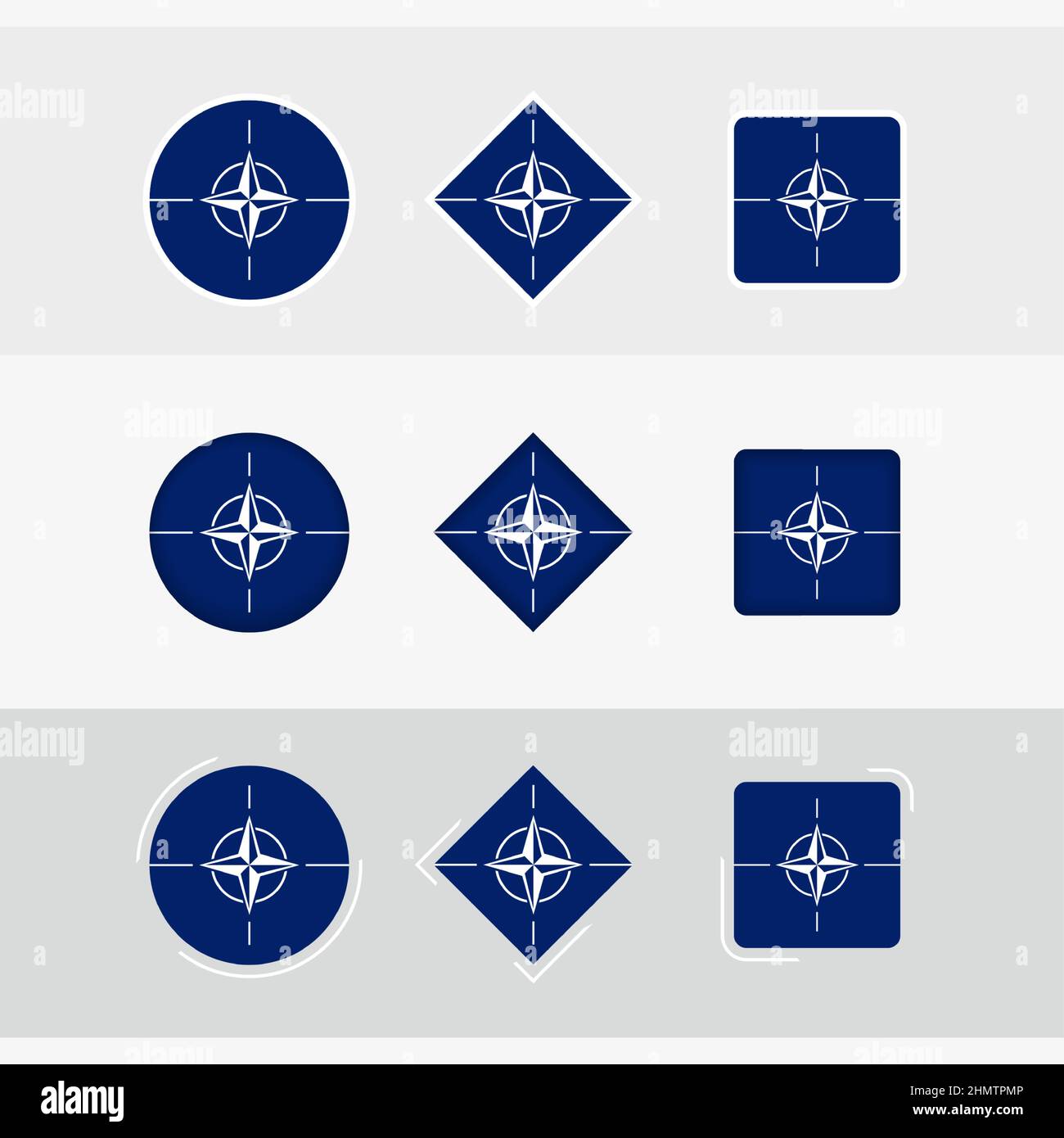 Nato flag icons set, vector flag of Nato. Three versions of icon Stock ...